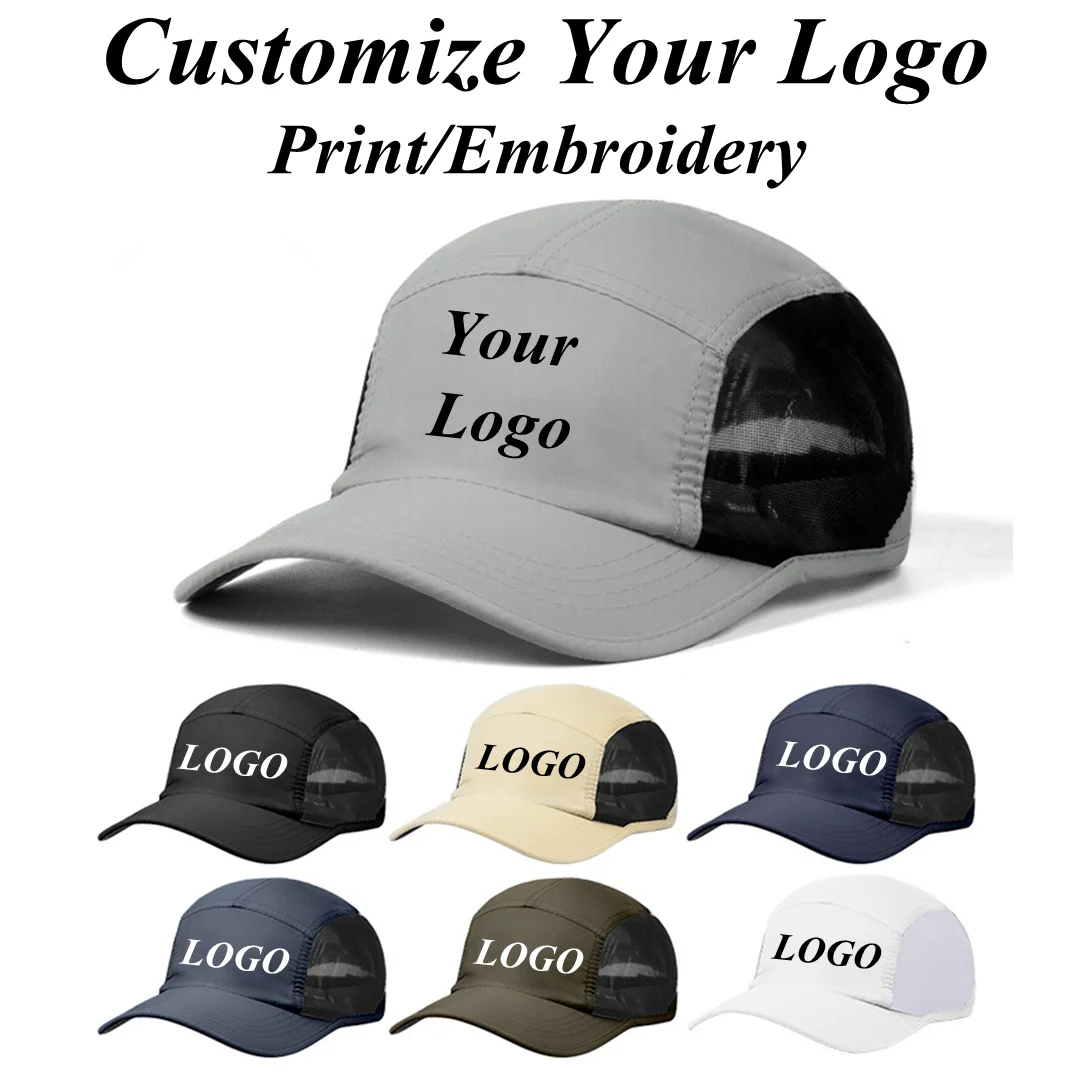 Custom-Logo-5-Panels-Caps-For-Men-And-Women-Outdoor-Sports-Breathable ...