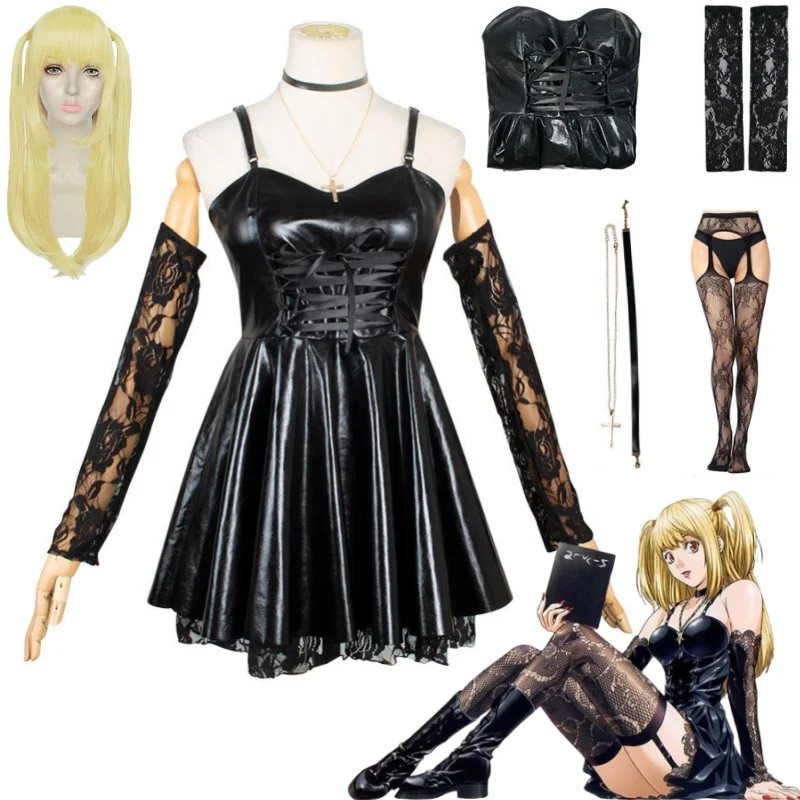 Death-Note-Cosplay-Costume-Misa-Amane-Cosplay-Full-Set-Clothing-Leather ...