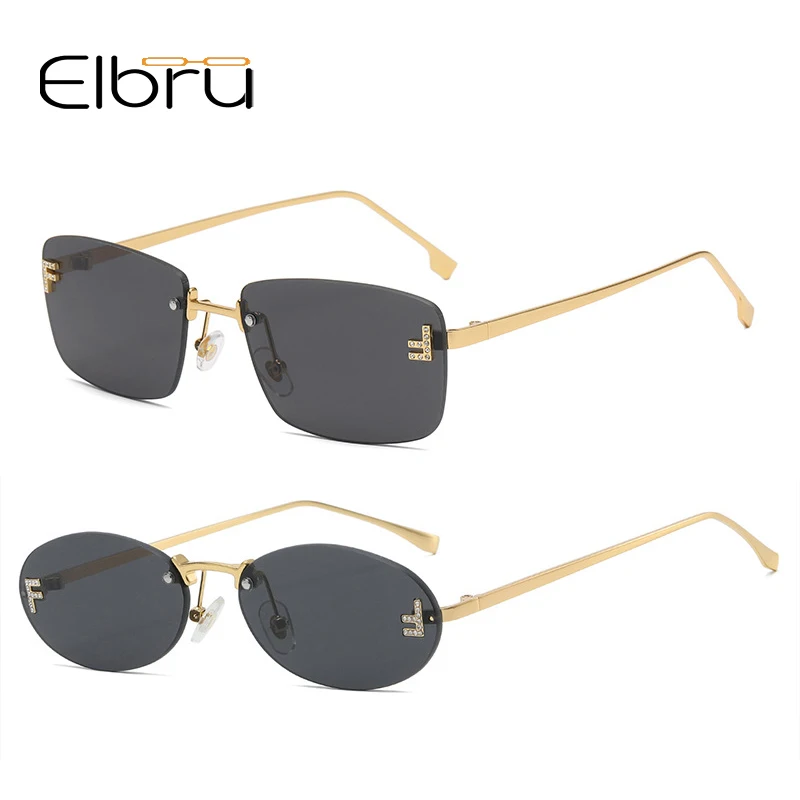 Diamond-Square-Metal-Frame-Sunglasses-Men-Rimless-Square-Sunglasses-For ...