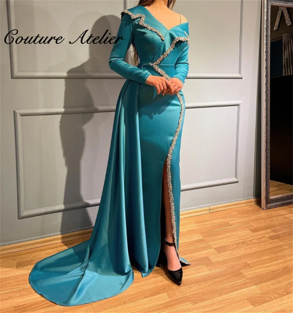 Long Sleeve Evening Dresses Elegant Night Dress Women Middle East Tea ...