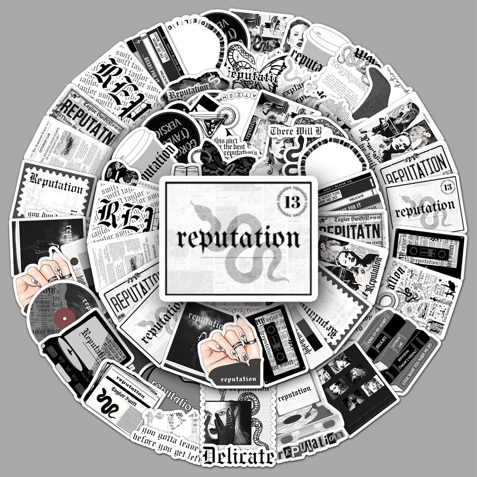 50-Pieces-Taylor-Swift-Album-Reputation-Waterproof-Decorative-Stickers ...