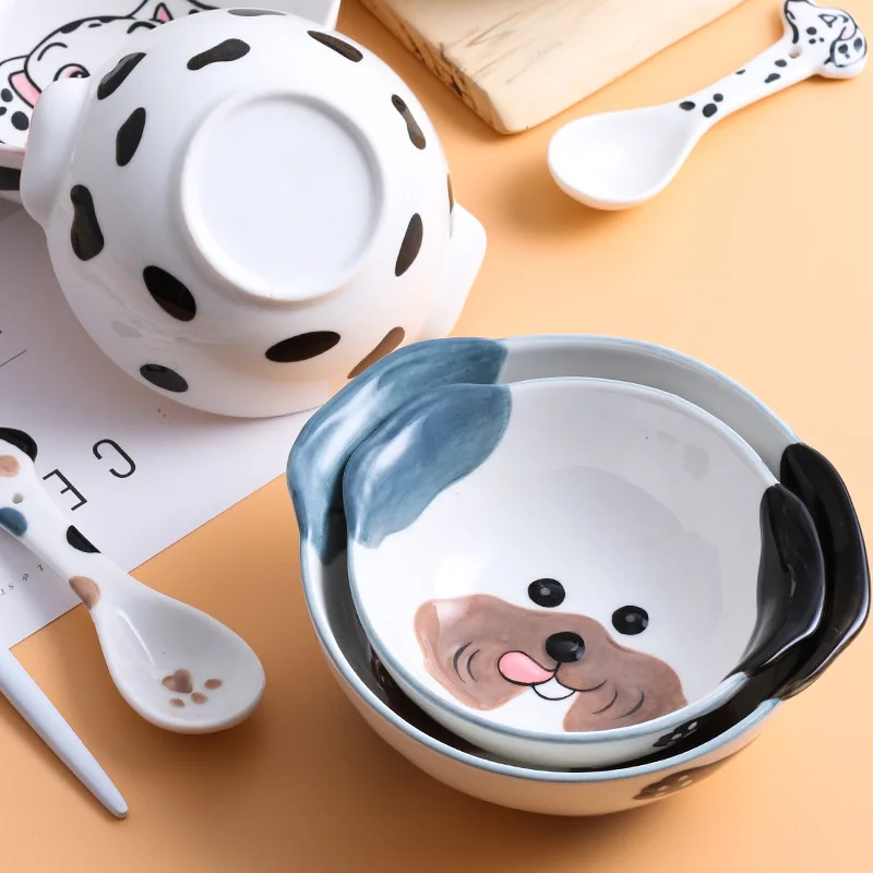 3-Style-Cute-Dog-Ceramic-Ramen-Bowl-Animal-Tableware-Utensils-For ...