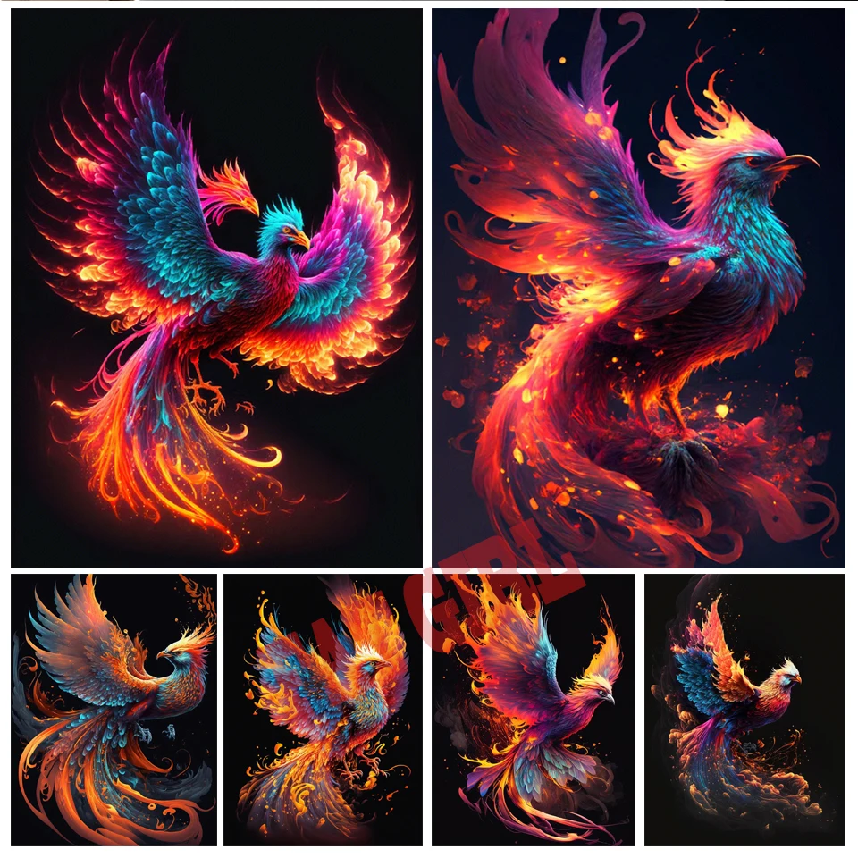 New-Arrival-2023-Diamond-Embroidery-Flame-Phoenix-5D-Diy-Diamond ...