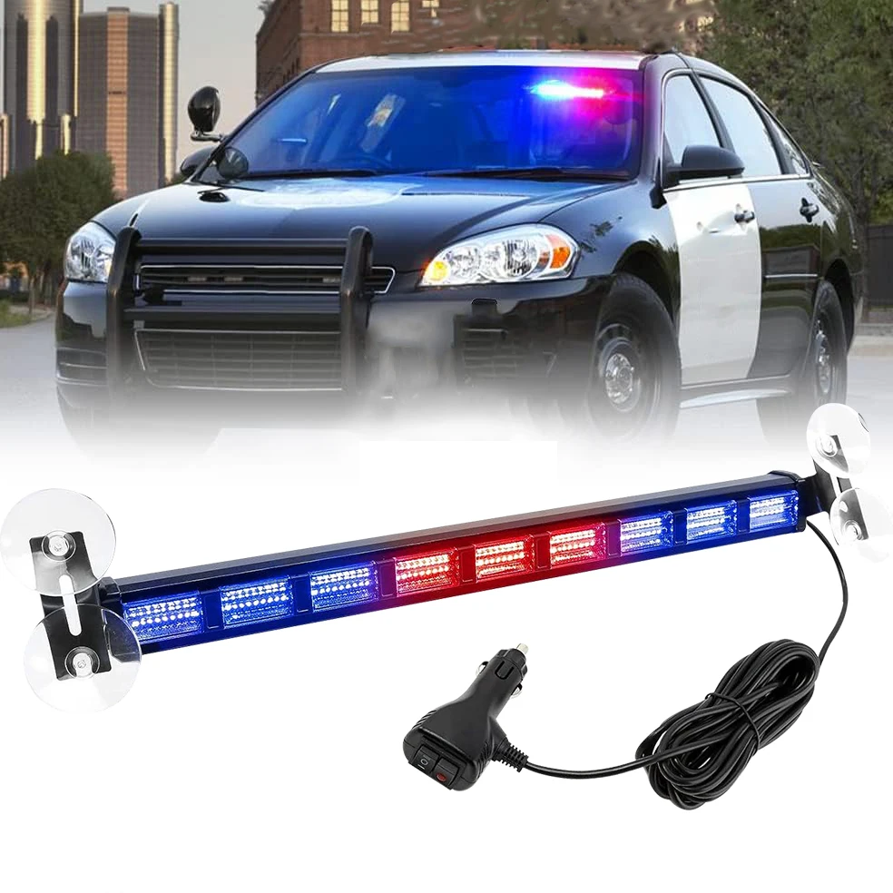 Red-Blue-LED-Strobe-Visor-Flashing-Lights-Interior-Emergency-Warning ...