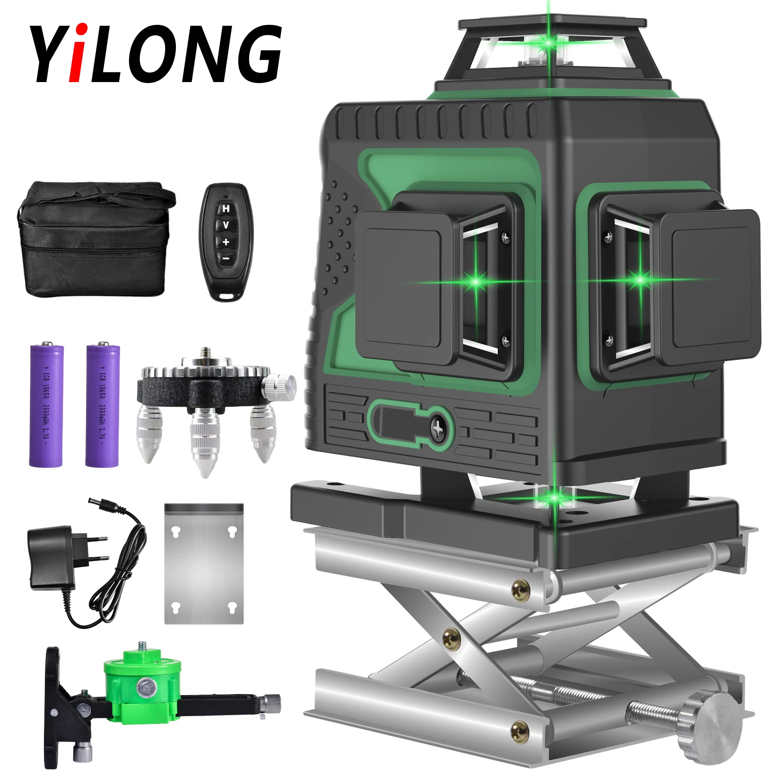 3d Level Laser Green 12 Lines Level Self-leveling Vertical Cross Super ...