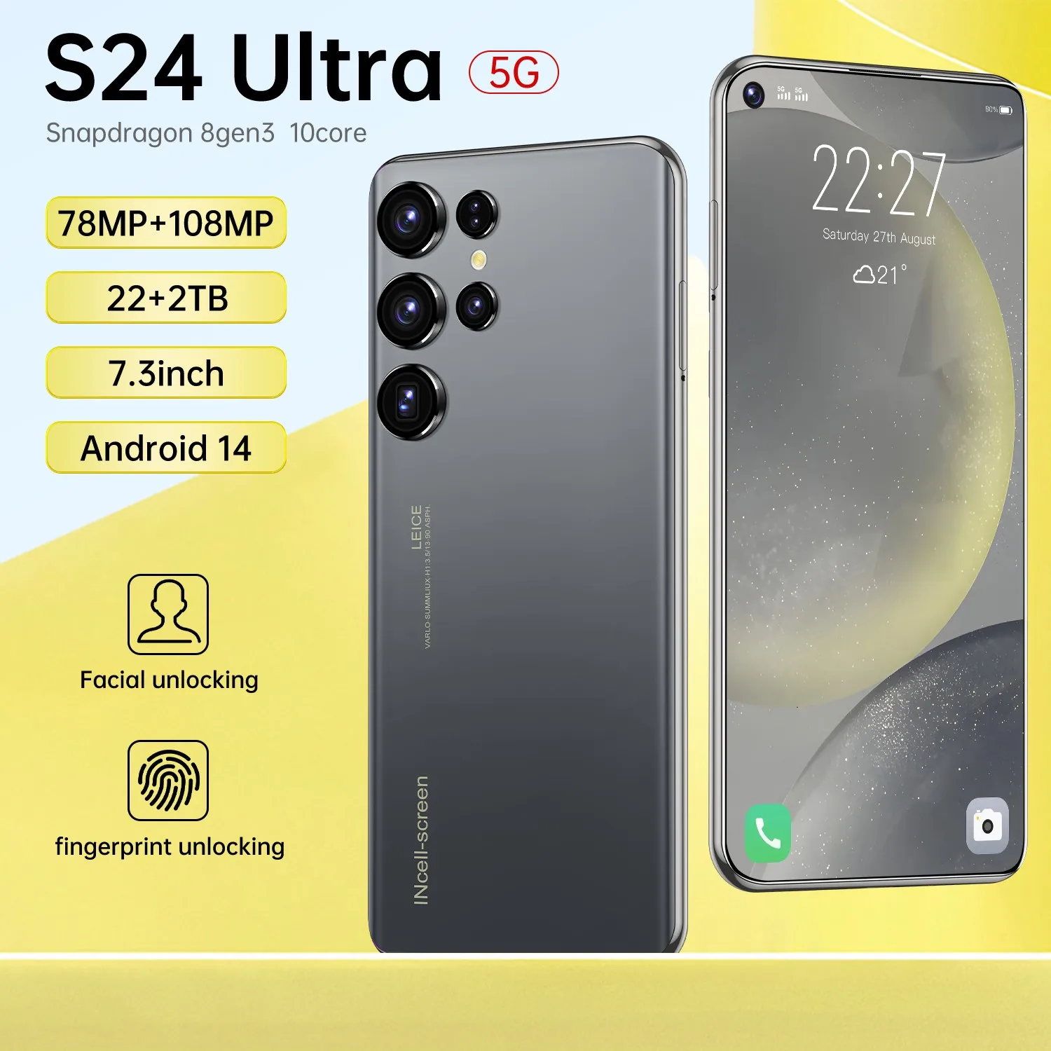 Tel-fono-Inteligente-S24-Ultra-Original-Smartphone-con-Android-14-22GB ...