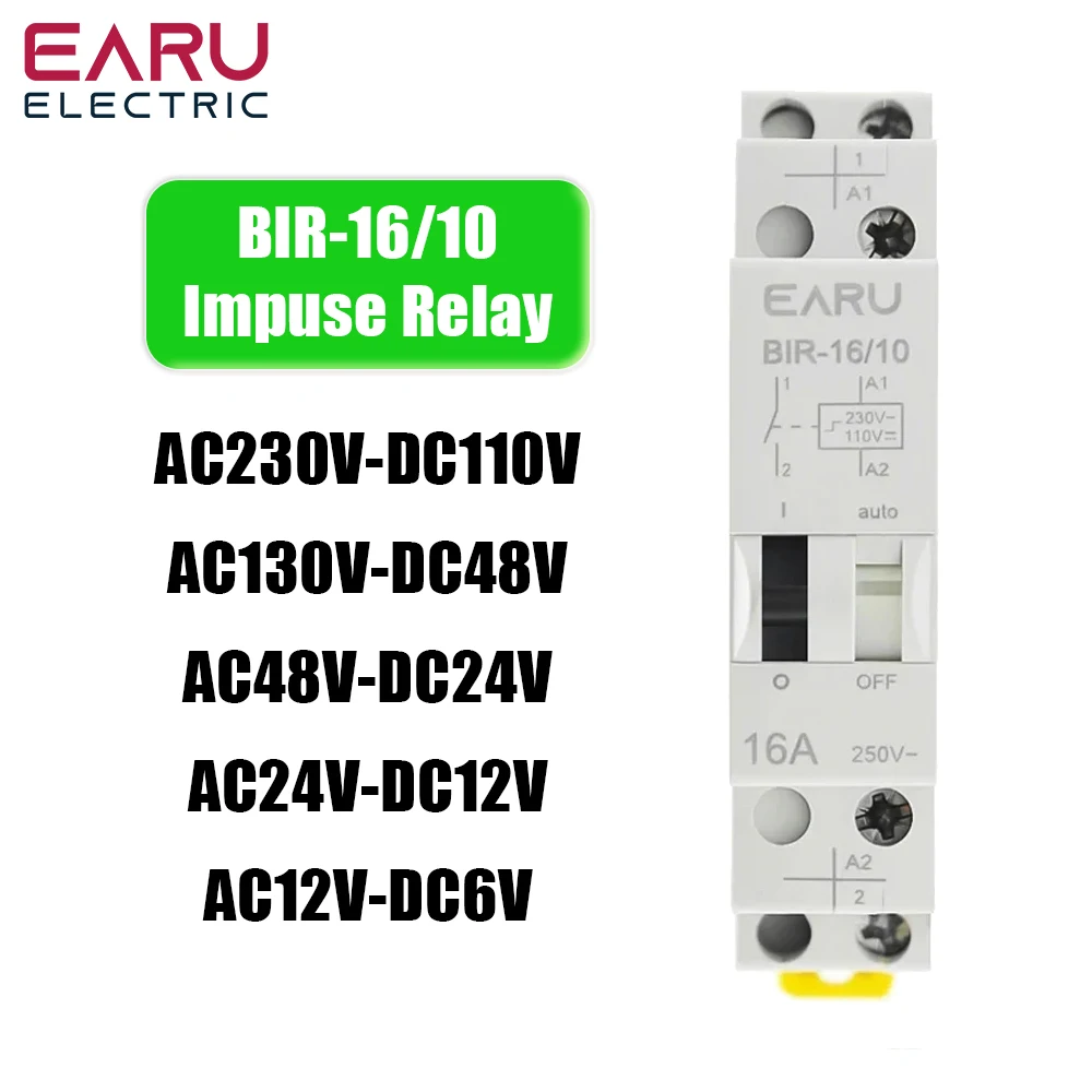 16A-AC230V-DC110V-24V-Dual-Voltage-Impulse-Relay-Household-Electric ...