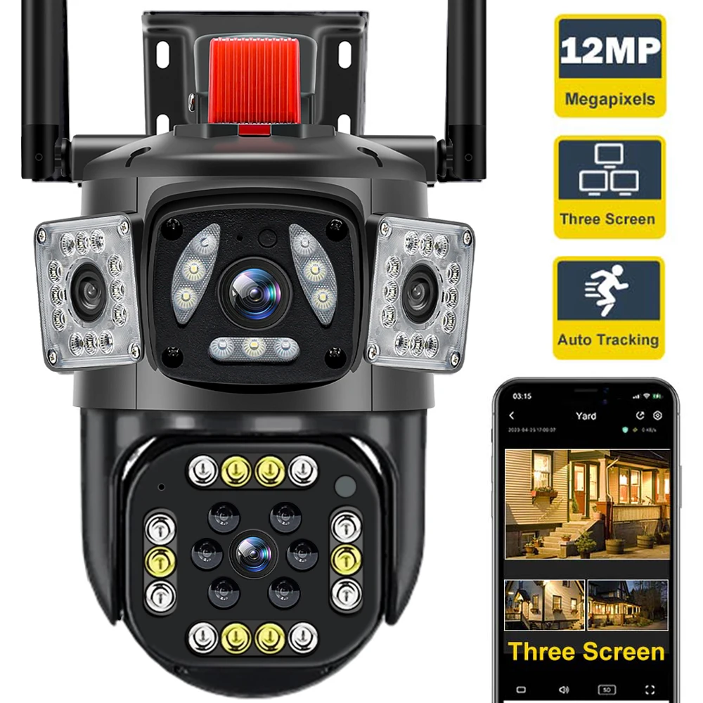 6K-12MP-Outdoor-WiFi-Camera-Motion-Tracking-PTZ-Zoom-Three-Screen-360 ...