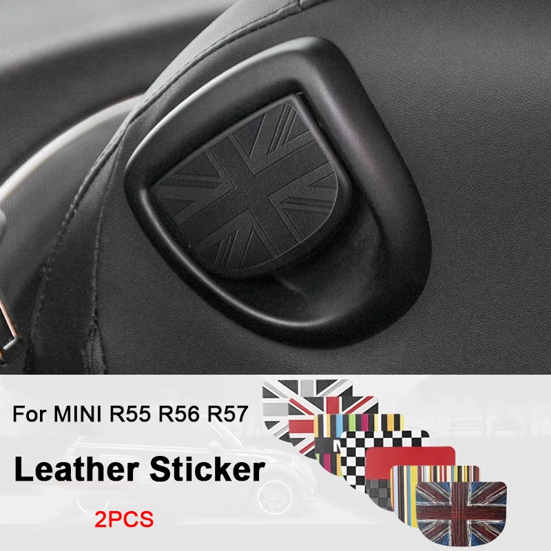 2pcs-Leather-Car-Rear-Seat-Back-Handle-Decal-Cover-Sticker-For-MINI ...