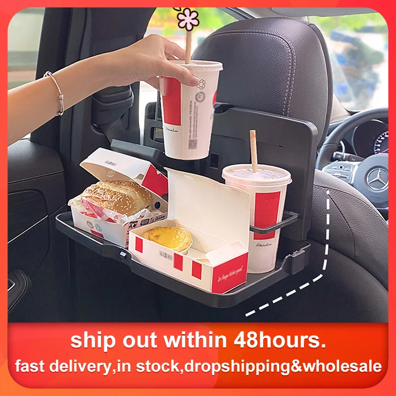 Auto-Dining-Table-Car-Food-Back-Seat-Folding-Tray-Cup-Holder-Drink-Desk ...