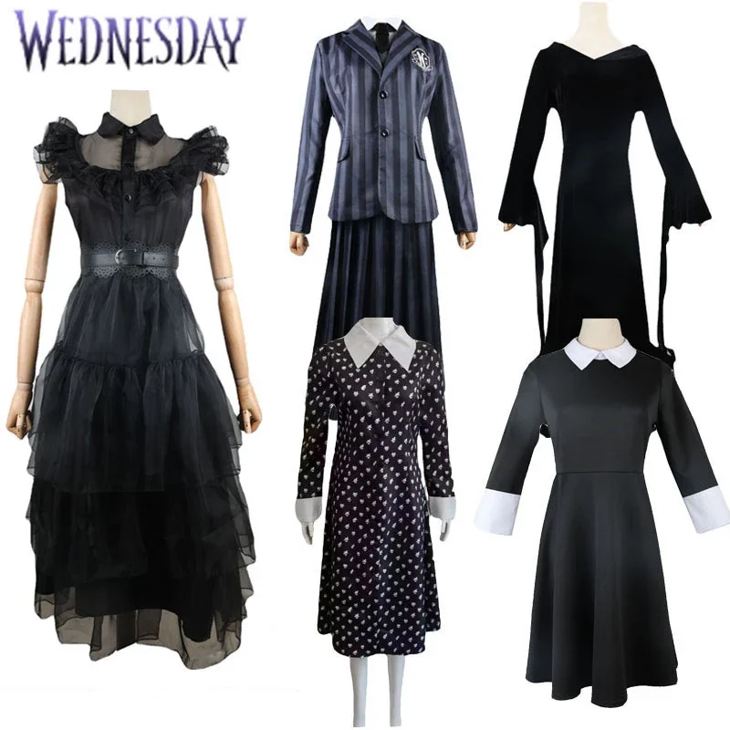 Movie-Disguise-Wednesday-Addams-Cosplay-Costumes-Women-Adult-Halloween ...