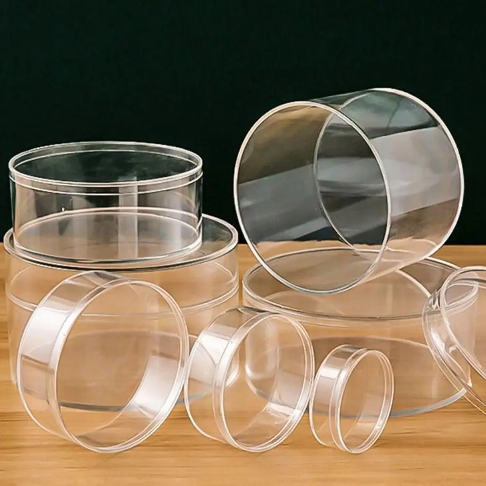 Multi-Size-Round-Storage-Box-Transparent-Plastic-Box-With-Lid-Dustproof ...