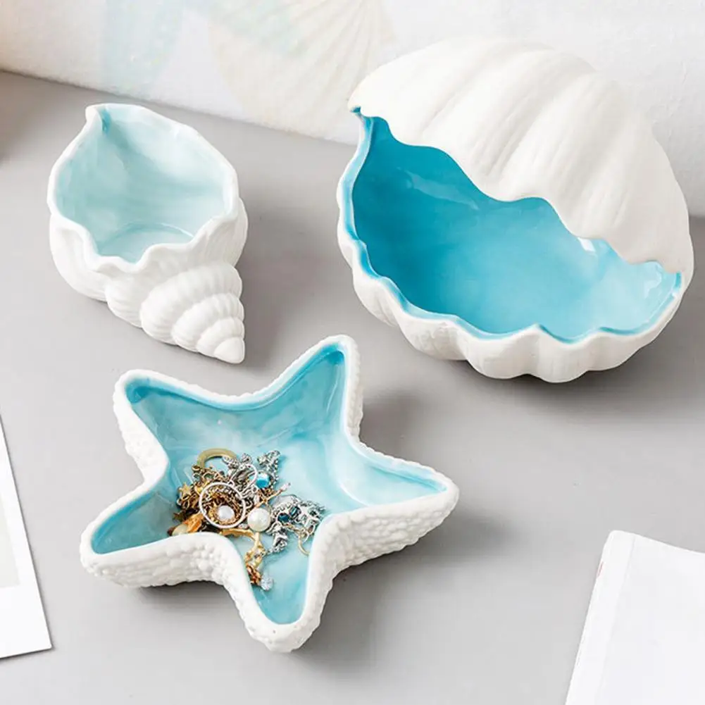 Sea Shells Decoration Desk Accessories Ceramic Storage Nordic Room ...