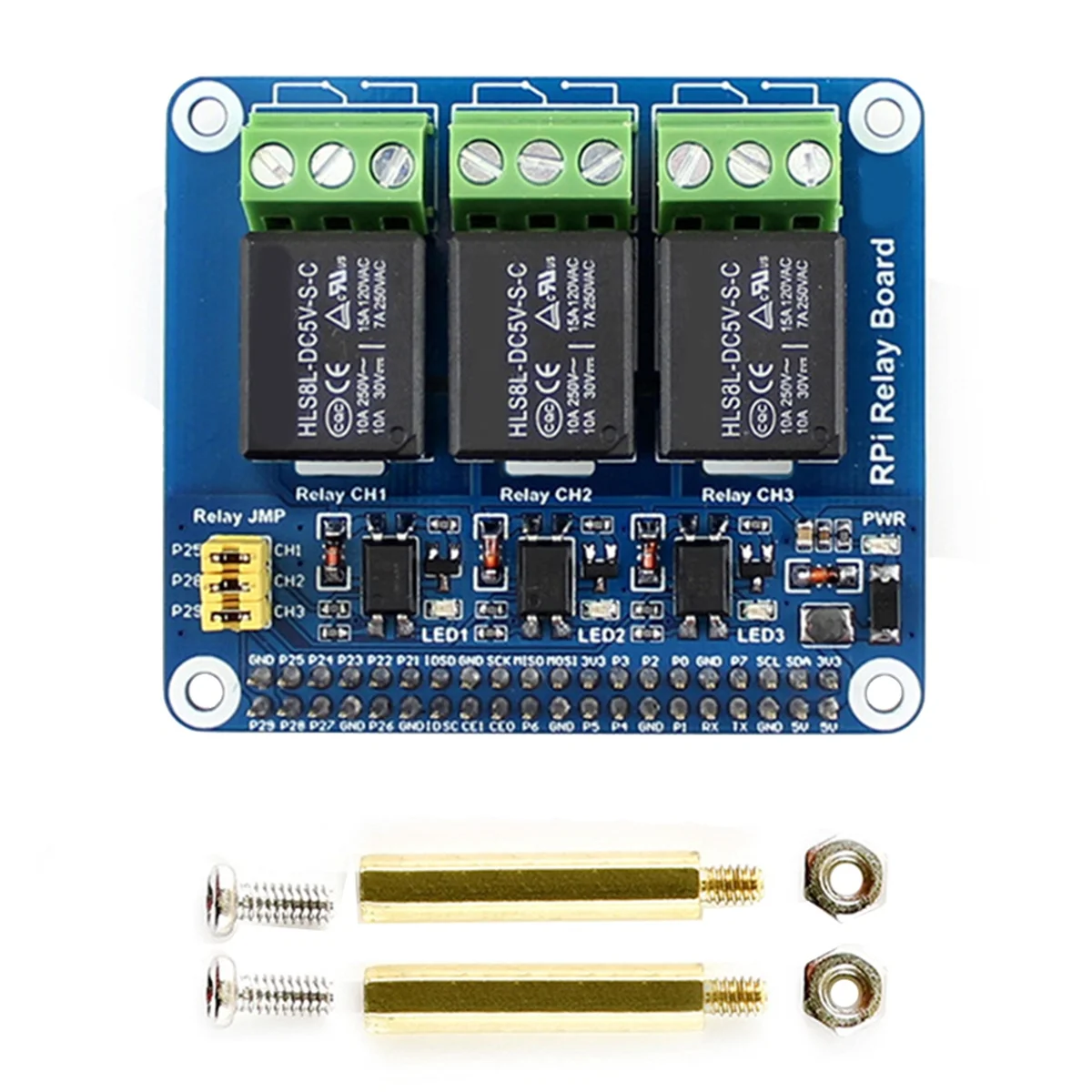 3-Channel-Relay-Extention-Board-for-Raspberry-Pi-5-4B-with-Optocoupler ...