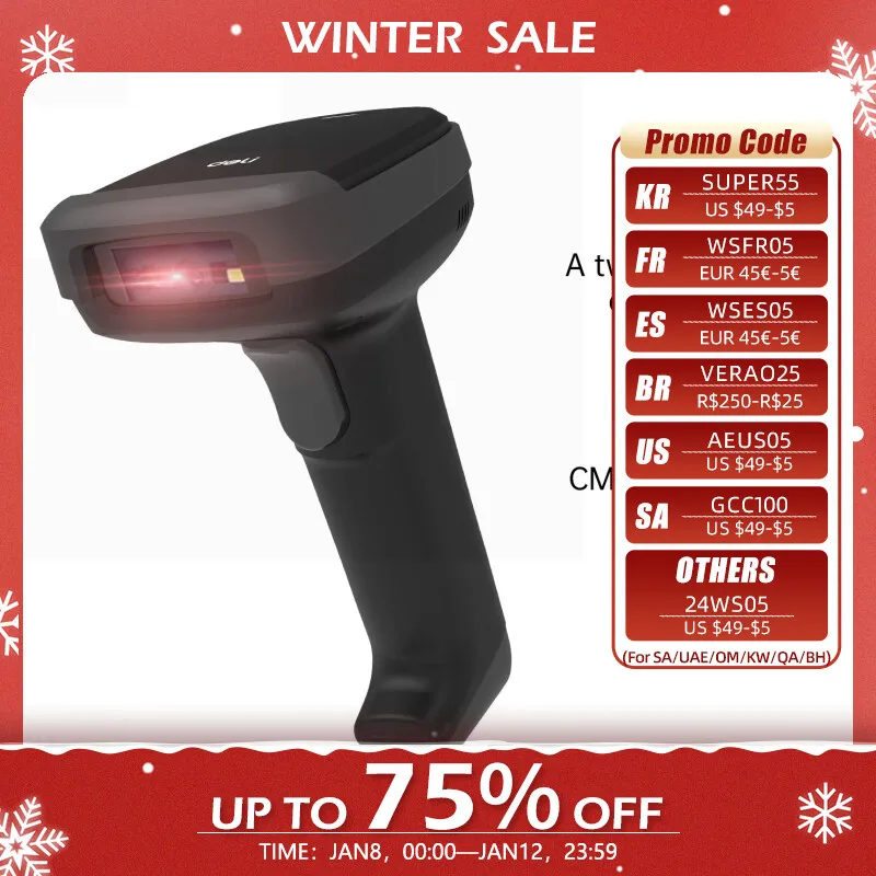 Deli-Wireless-Barcode-Scanner-Reader-Handheld-QR-1D-2D-Code-USB-Scanner ...