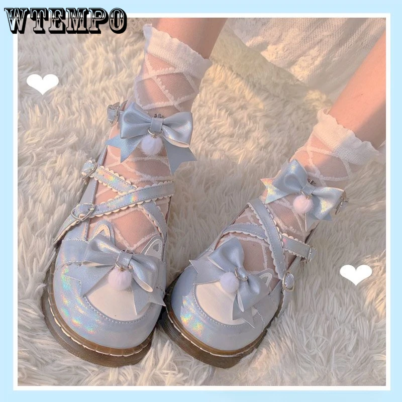 WTEMPO-Zapatos-con-lazo-para-mujer-calzado-Original-Lolita-de-cabeza-redonda-uniforme-de ...