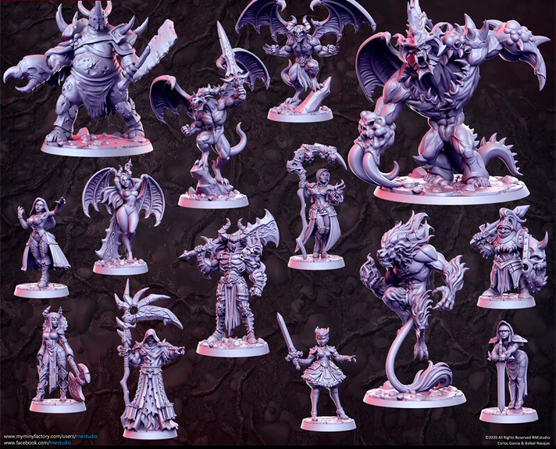 Unpainted-DND-Abyssal-Demon-Module-Succubus-Necromancer-Wolf-Spirit ...