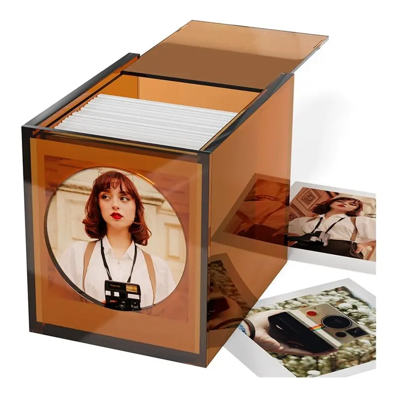 Caja de almacenamiento de fotos y marco acrílico A84E para película ...