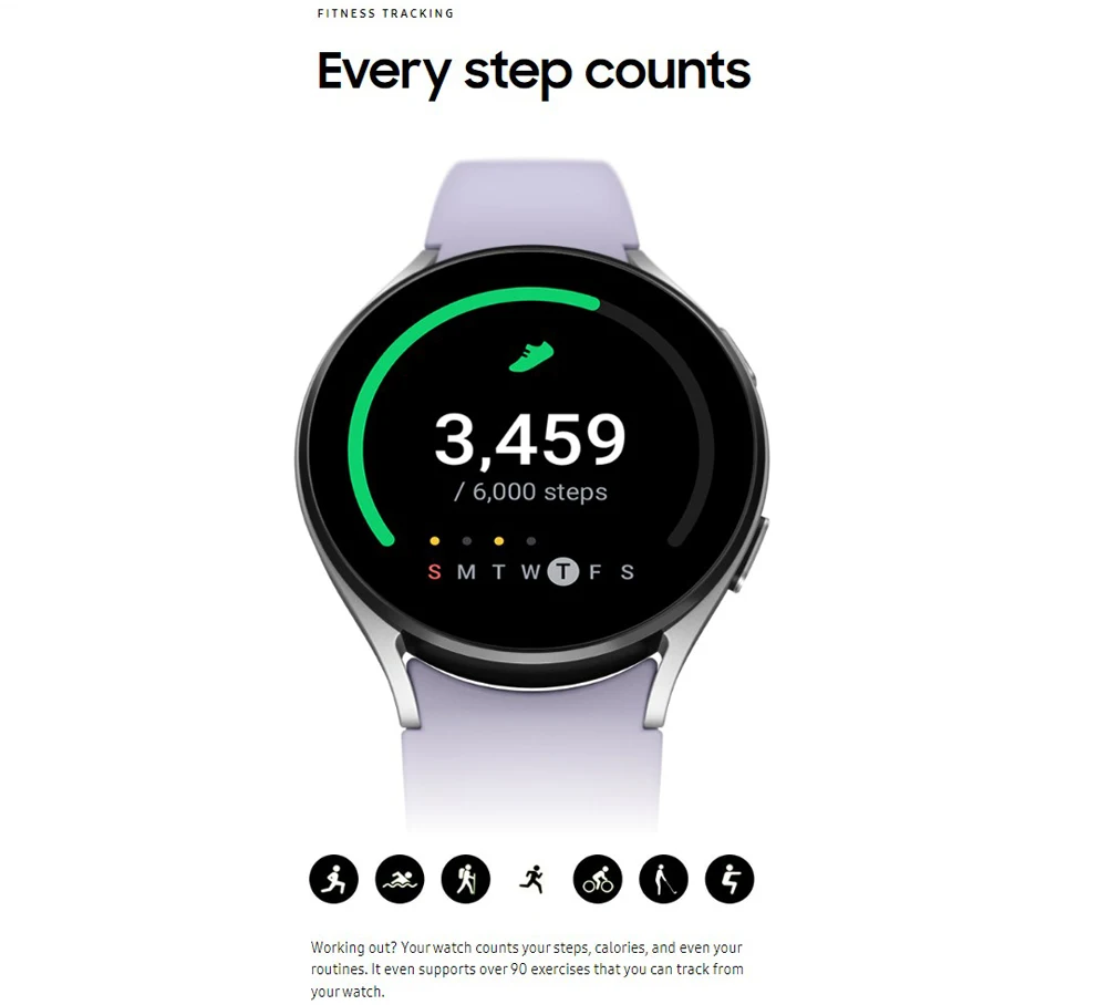 Samsung Galaxy Watch 5 40mm Reloj Inteligente SMR900 - Plateado SAMSUNG ...