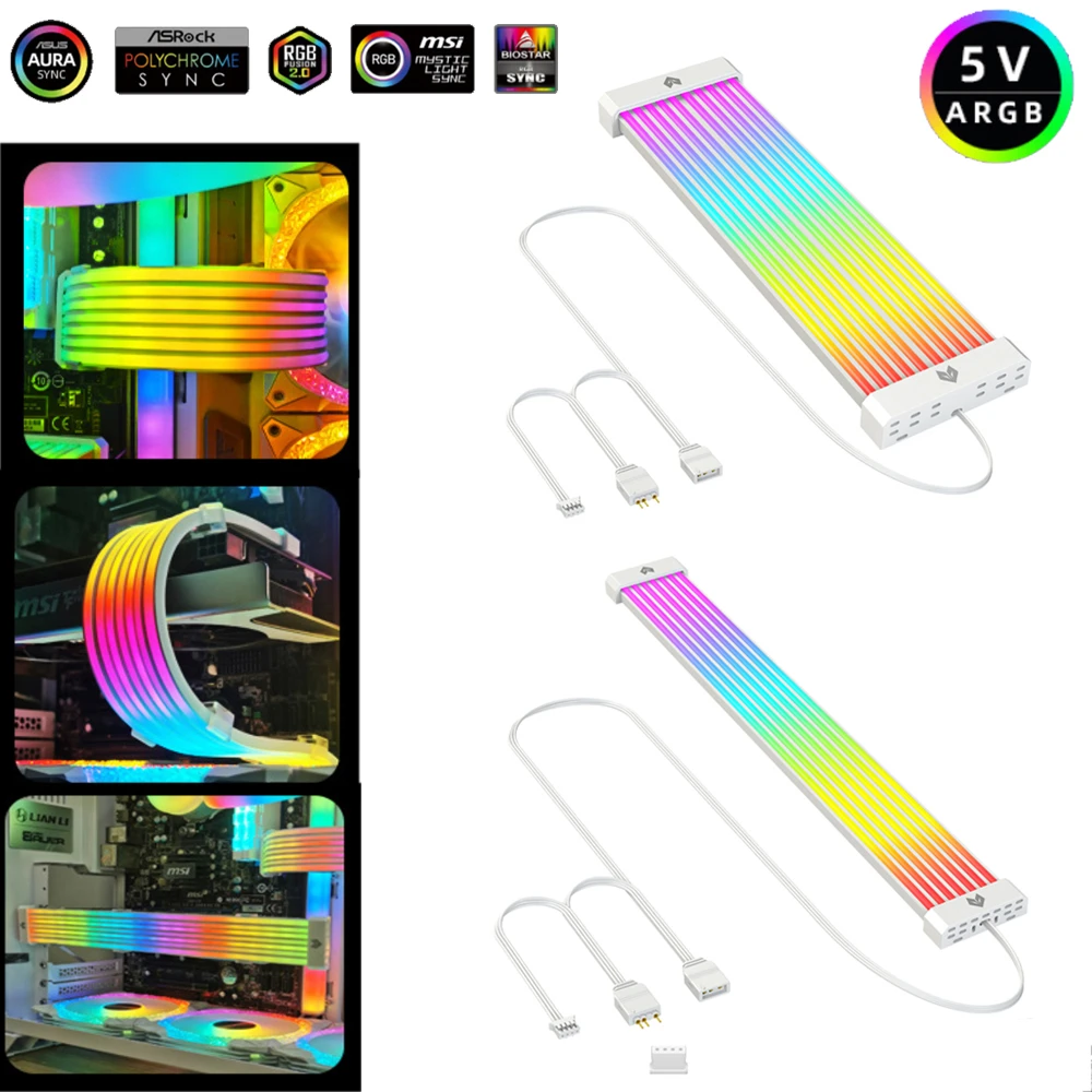 AL300 COOLMOON AOSOR 라이트 스트립 5V ARGB Aura Sync 네온 유연한 LED 스트립 라이트 DIY ...