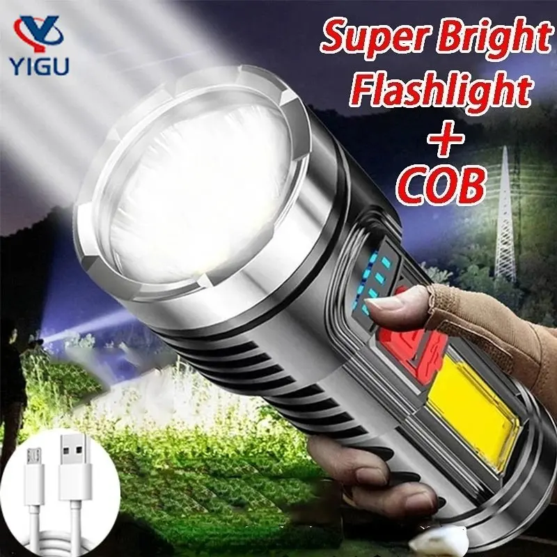 Portable-Torch-Lamp-Camping-Lantern-USB-Rechargeable-COB-LED-Flashlight ...