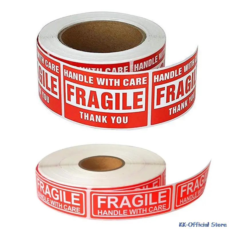 500pcs/roll Fragile Sticker Handles Caution Warning Packaging ...