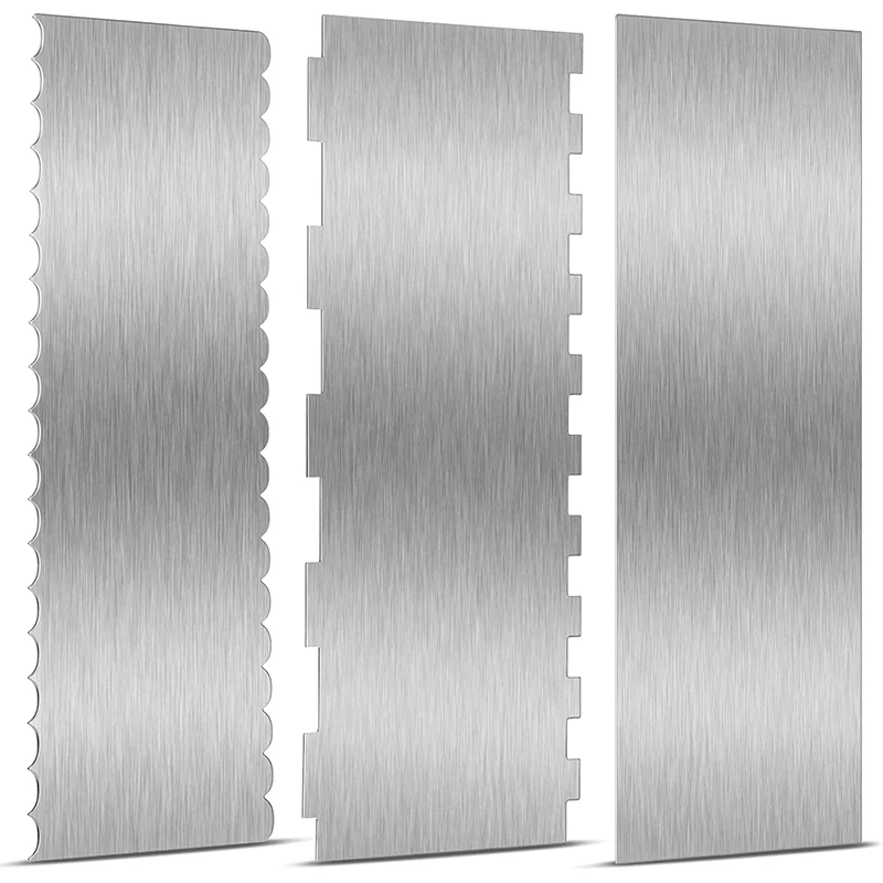 1 Piece Stainless Steel Cake Scraper Metal Cake Scraper Smoother Double ...