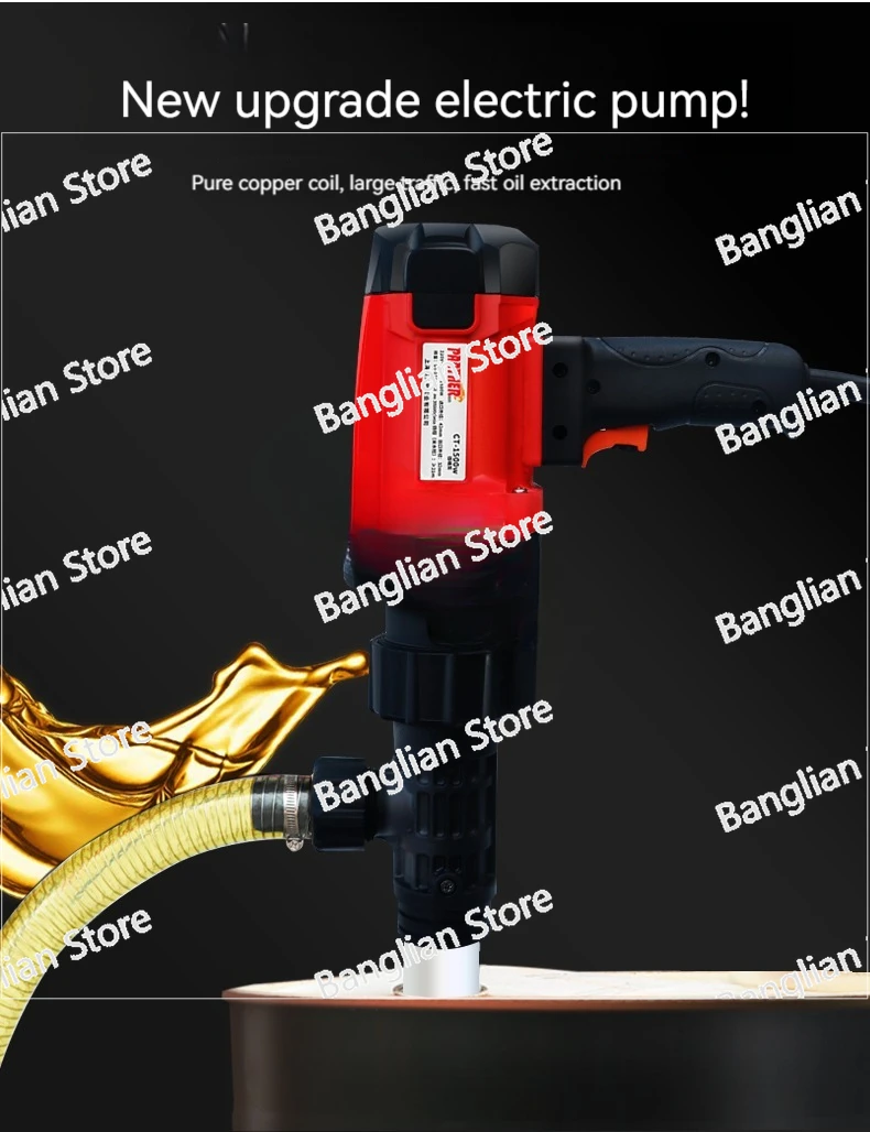 Small Portable Oil Pump 220V 1300W Electric Hand Barrel Pump Six-speed ...