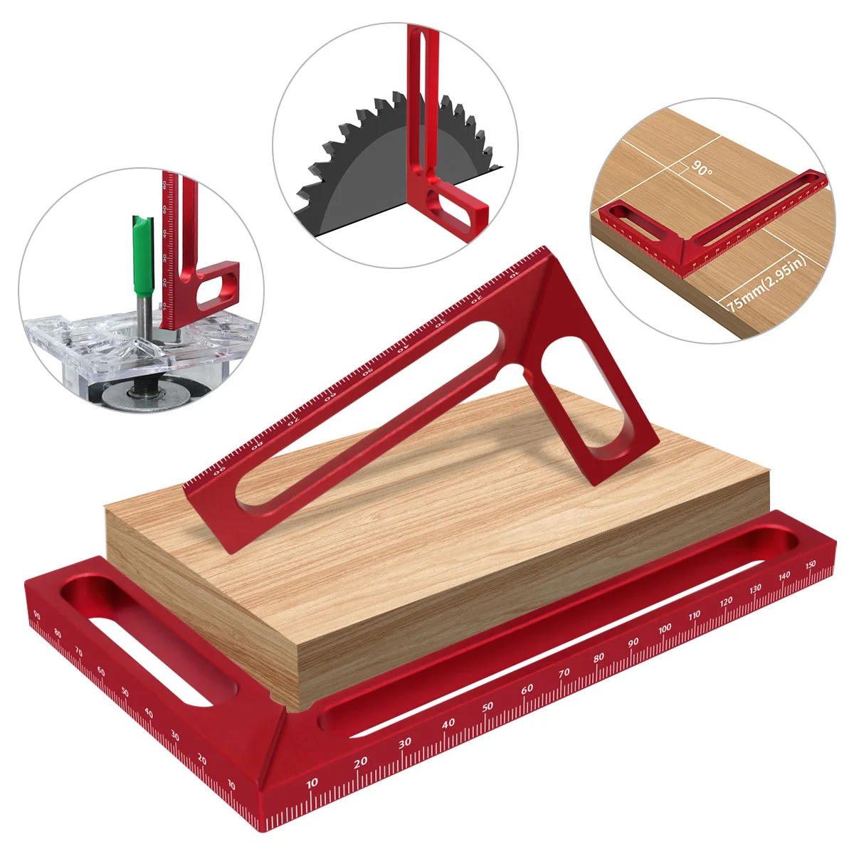 Woodworking Right Angle Ruler Aluminum Carpenter Square Measuring ...