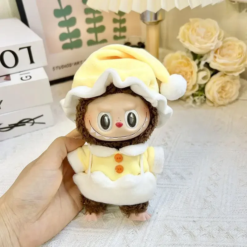 Clothes-only-17cm-for-Labubu-doll-Clothes-Eggshell-Pajamas-Three-Piece ...
