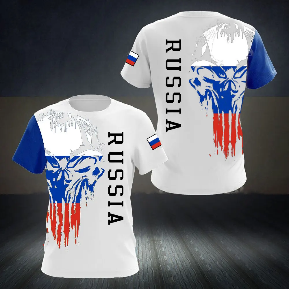 Russian-T-shirts-For-Men-New-Short-Sleeve-O-Neck-Tops-Russia-Flag-Print ...