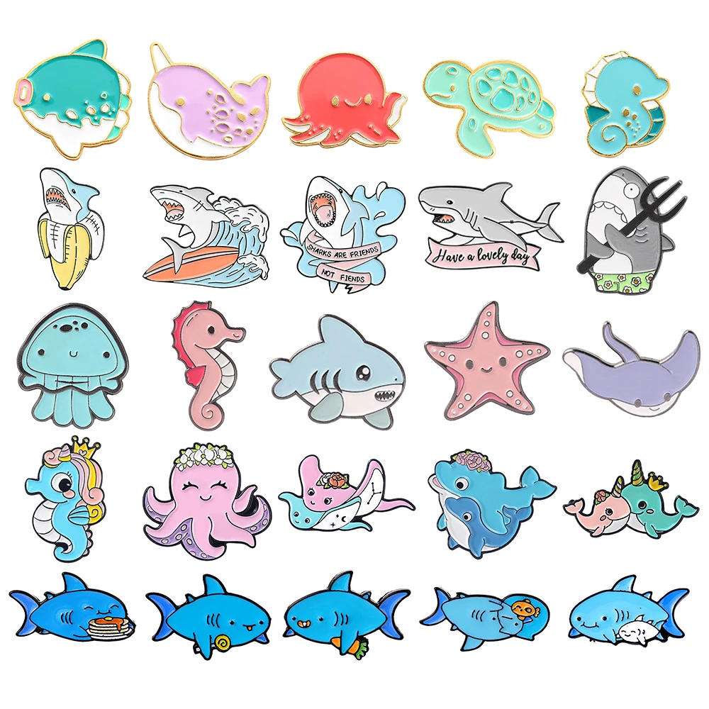 Shark-Seahorse-Octopus-Turtle-Starfish-Jellyfish-Dolphin-Devil-Fish ...