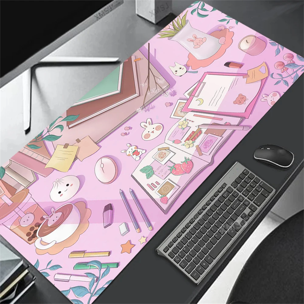 Pink-Anime-Room-Large-Mouse-Pad-Laptop-Gaming-Accessories-Keyboard-Mat ...