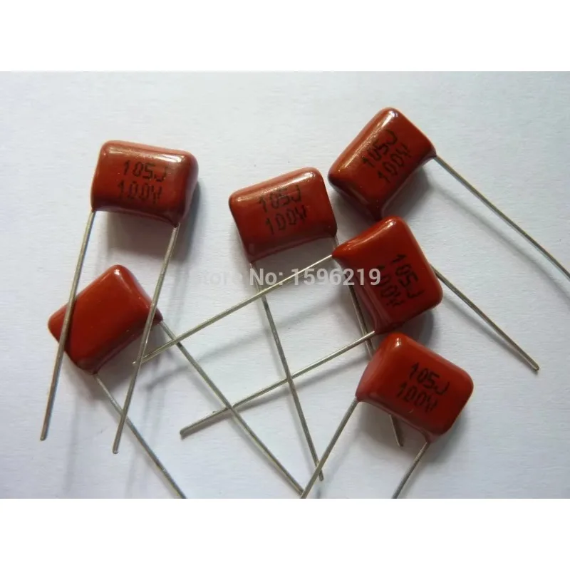 10Pcs/100Pcs CBB Capacitor 105 100V 105J 1uF 1000nF P10 CL21 Metallized ...