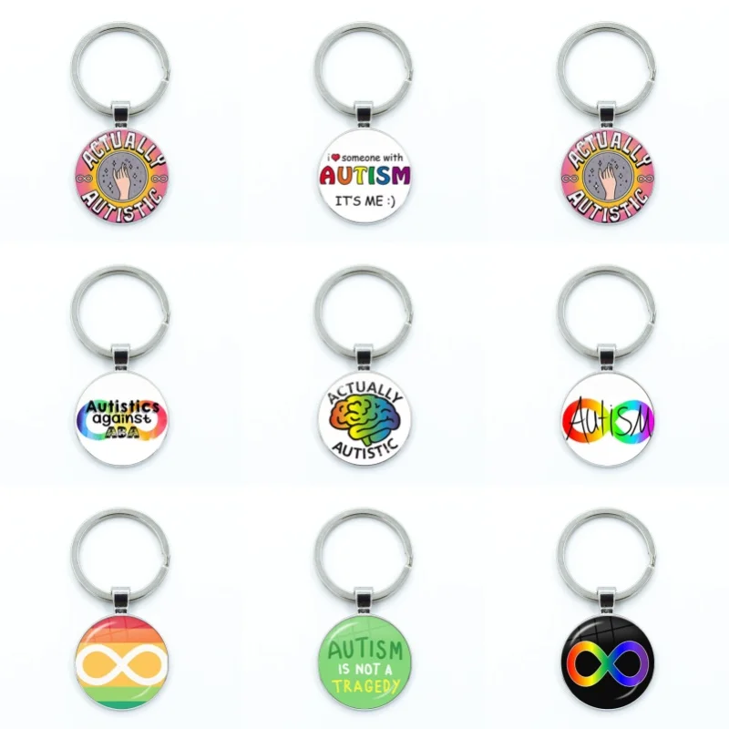 Novelty-Interesting-Actually-Autistic-Autism-Acceptance-Glass-Pendant ...