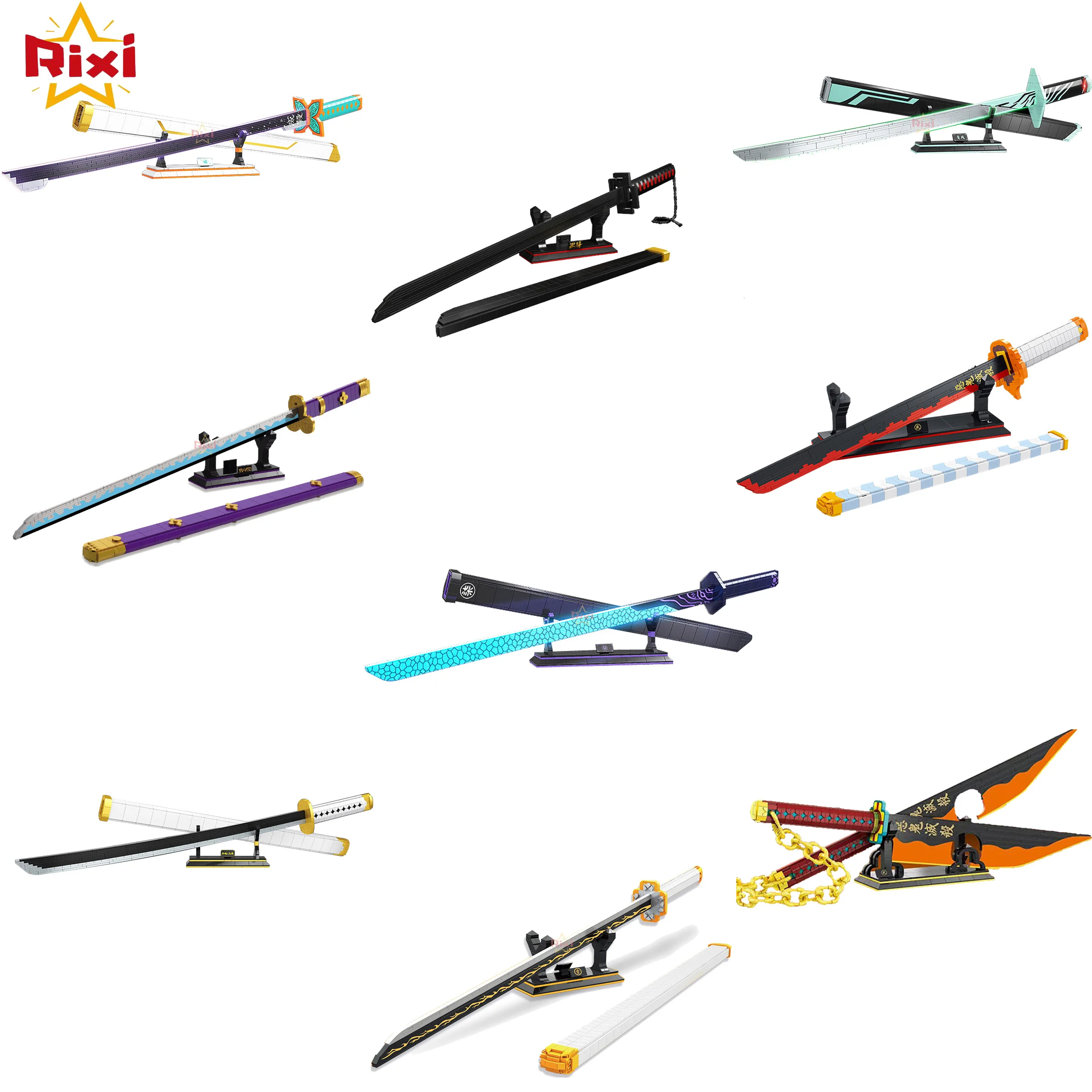 Samurai Sword Building Blocks Ninja Yamato Blade Katana Japanese Anime ...