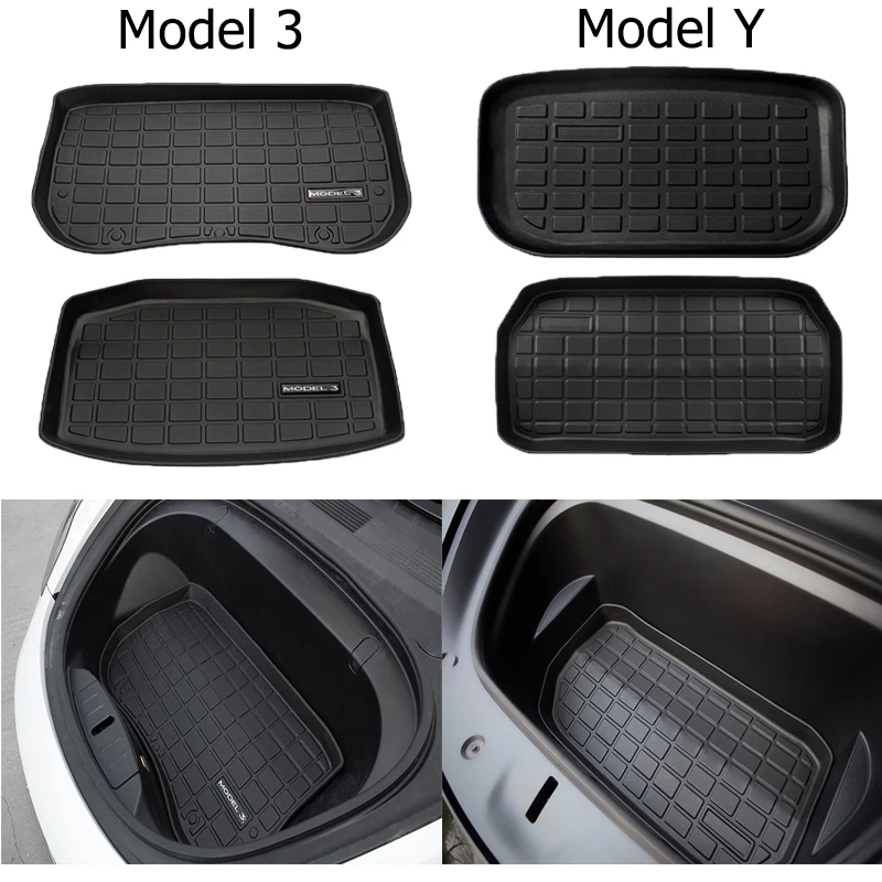 TPE-Front-Rear-Mats-For-Tesla-Model-3-2023-Pads-Trunk-Cargo-Tray-Floor ...