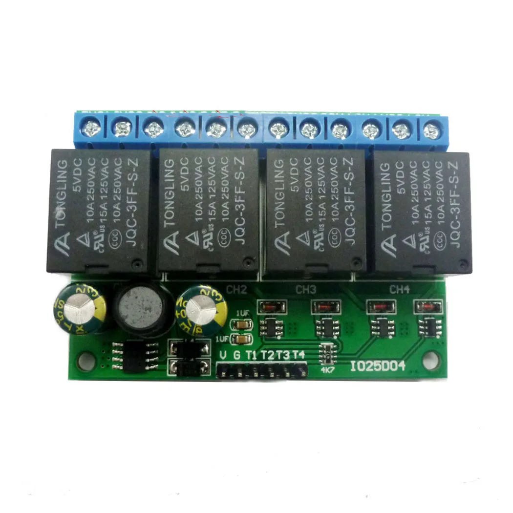 IO25D04-DC-6V-9V-12V-24V-4CH-Flip-Flop-Latch-Relay-Board-Bistable-Self ...