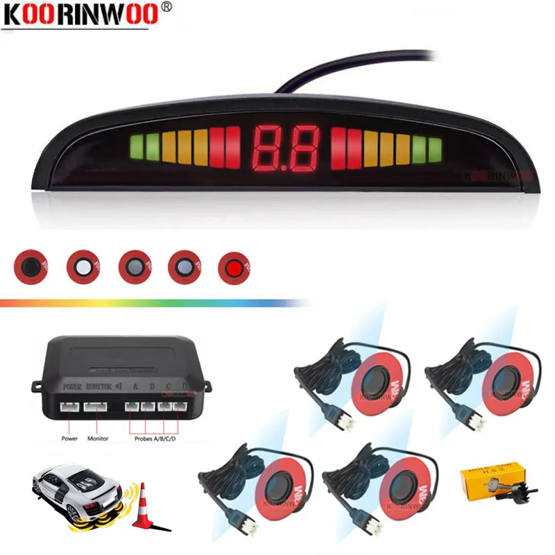 Koorinwoo Auto Parktronics Sensors With LED Display Car Parking Radar ...