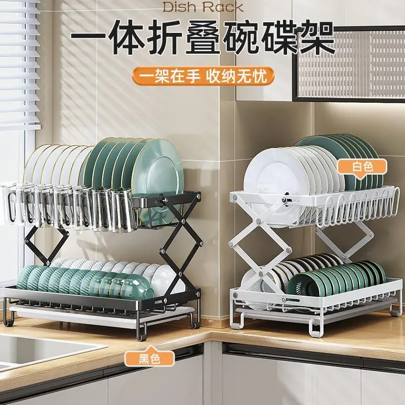 Kitchen-folding-storage-rack-dish-and-chopping-board-drain-bowl-rack ...