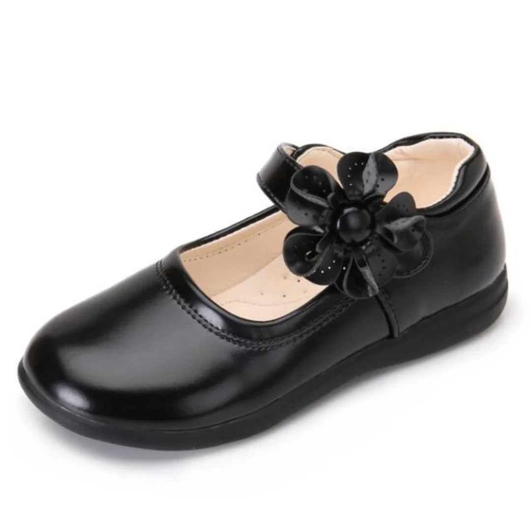 Kids Summer Bow-knot Black Student Sandals Fashion Girls Leather Shoes ...