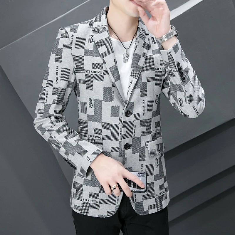 Costume-tailleur,Blazer slim imbibé pour homme,veste de haute qualité ...