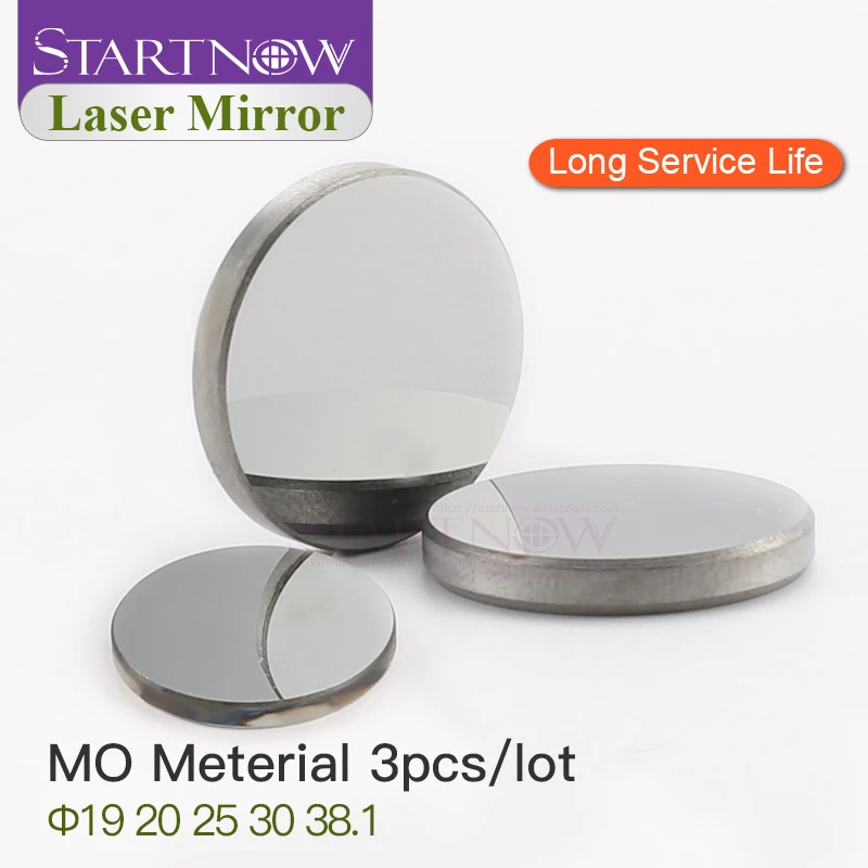 Startnow 3pcs/lot Mo Laser Reflective Lens 19 20mm 25 30 38.1 THK 3mm ...