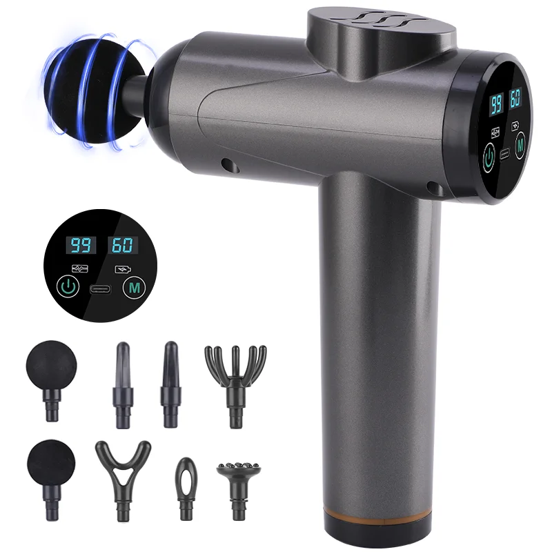 LCD-Massage-Gun-Portable-Percussion-Pistol-Massager-For-Body-Neck-Deep ...