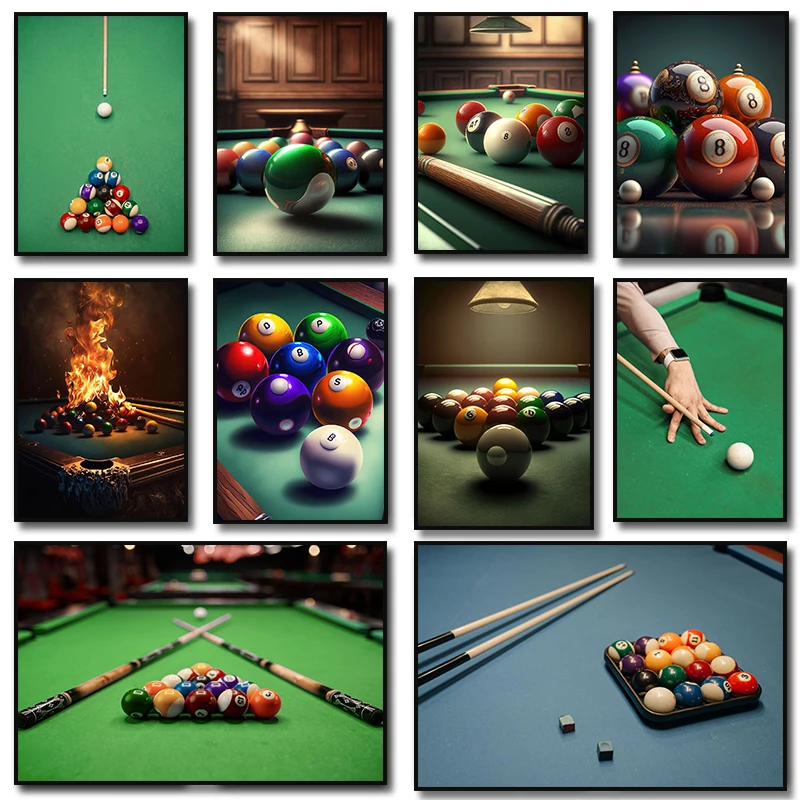 Cuadros-de-pared-de-billar-Vintage-carteles-impresos-pintura-en-lienzo ...