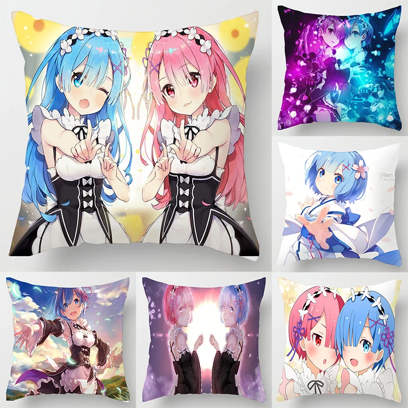 Anime Rem Ram Pillow Case | Body Pillow Case Rem Ram | Cushion Cover ...