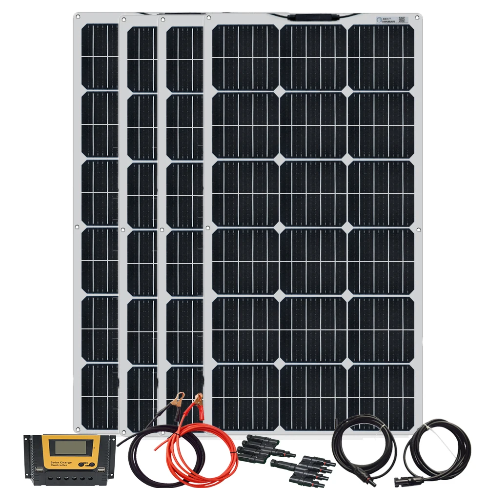 12V-400W-Flexible-Solar-Panel-Kit-System-18V-100W-Monocrystalline-Panel ...