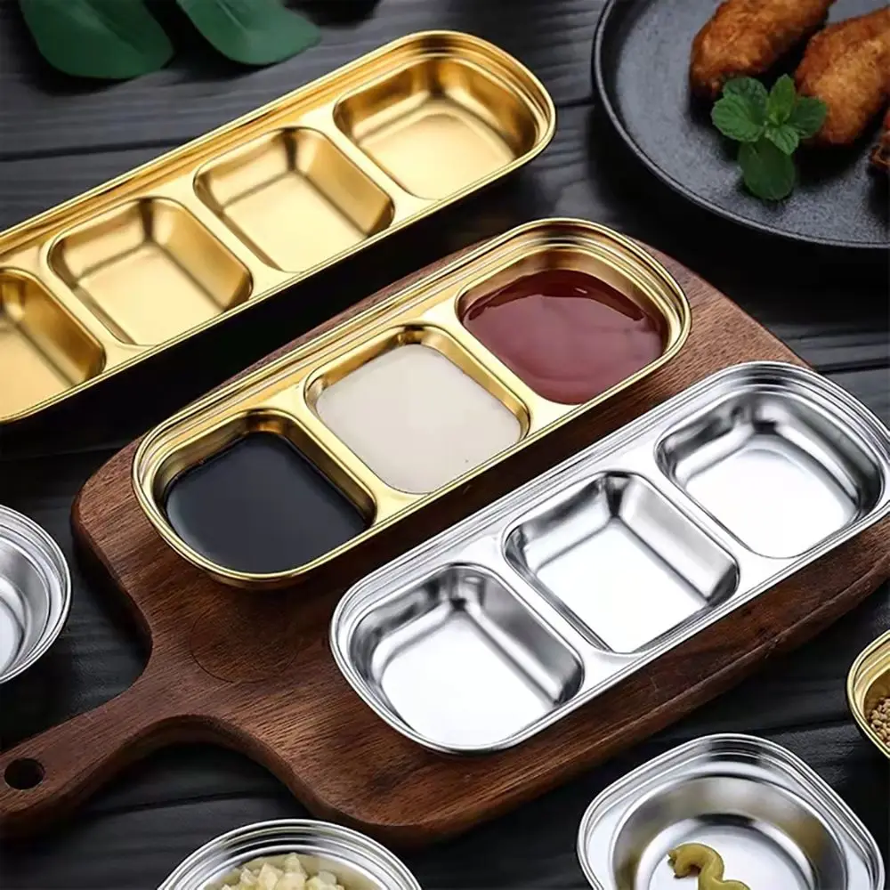 Stainless-Steel-Sauce-Dish-Spice-Plates-Gravy-Boats-Appetizer-Serving ...