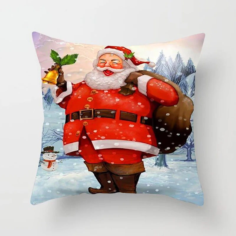 Santa-Claus-Printed-Pillow-Cover-Bedroom-Living-Room-Sofa-Pillowcase ...