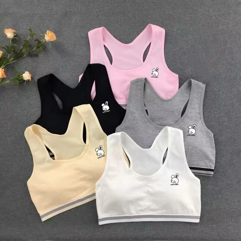 Girls-Sport-Underwear-Cotton-Tops-Children-Training-Bra-Teenager ...